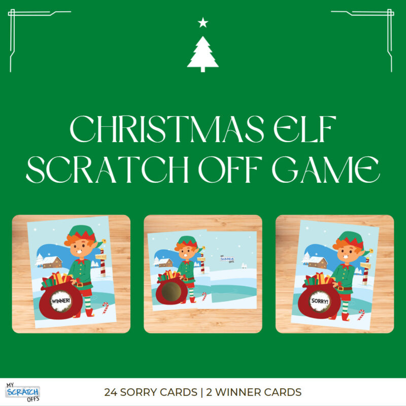 Christmas Holiday Elf Santa’s Helper Scratch Off Game Cards | My ...