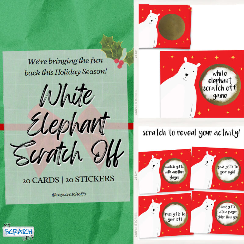 Shake up your White Elephant Holiday Party DIY Scratch Offs