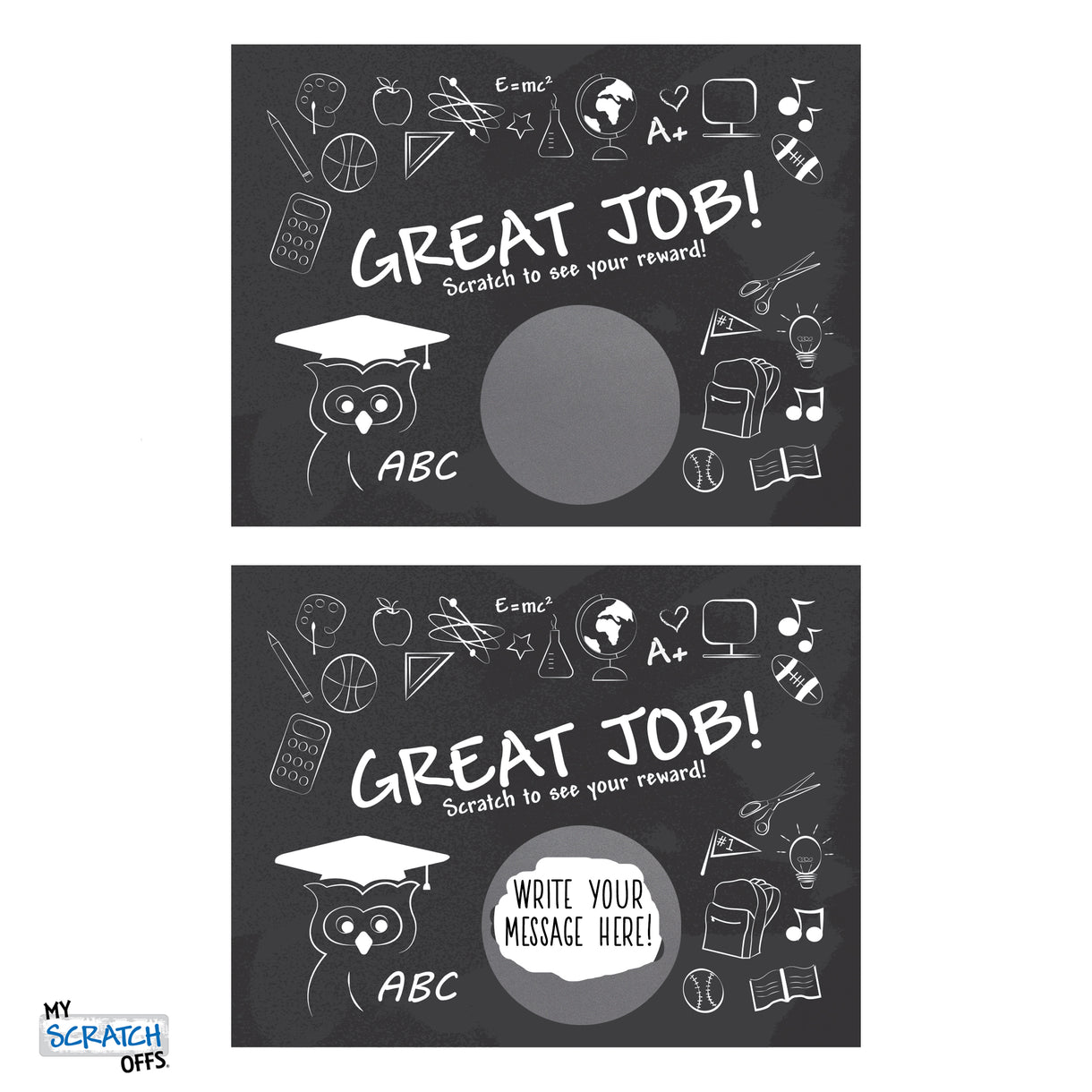 Teacher Rewards Chalkboard Scratch Off Cards DIY Make Your Own 50 Pk ...