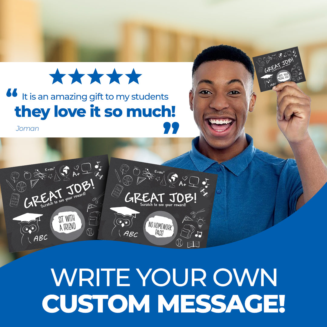 Teacher Rewards Chalkboard Scratch Off Cards DIY Make Your Own 50 Pk ...