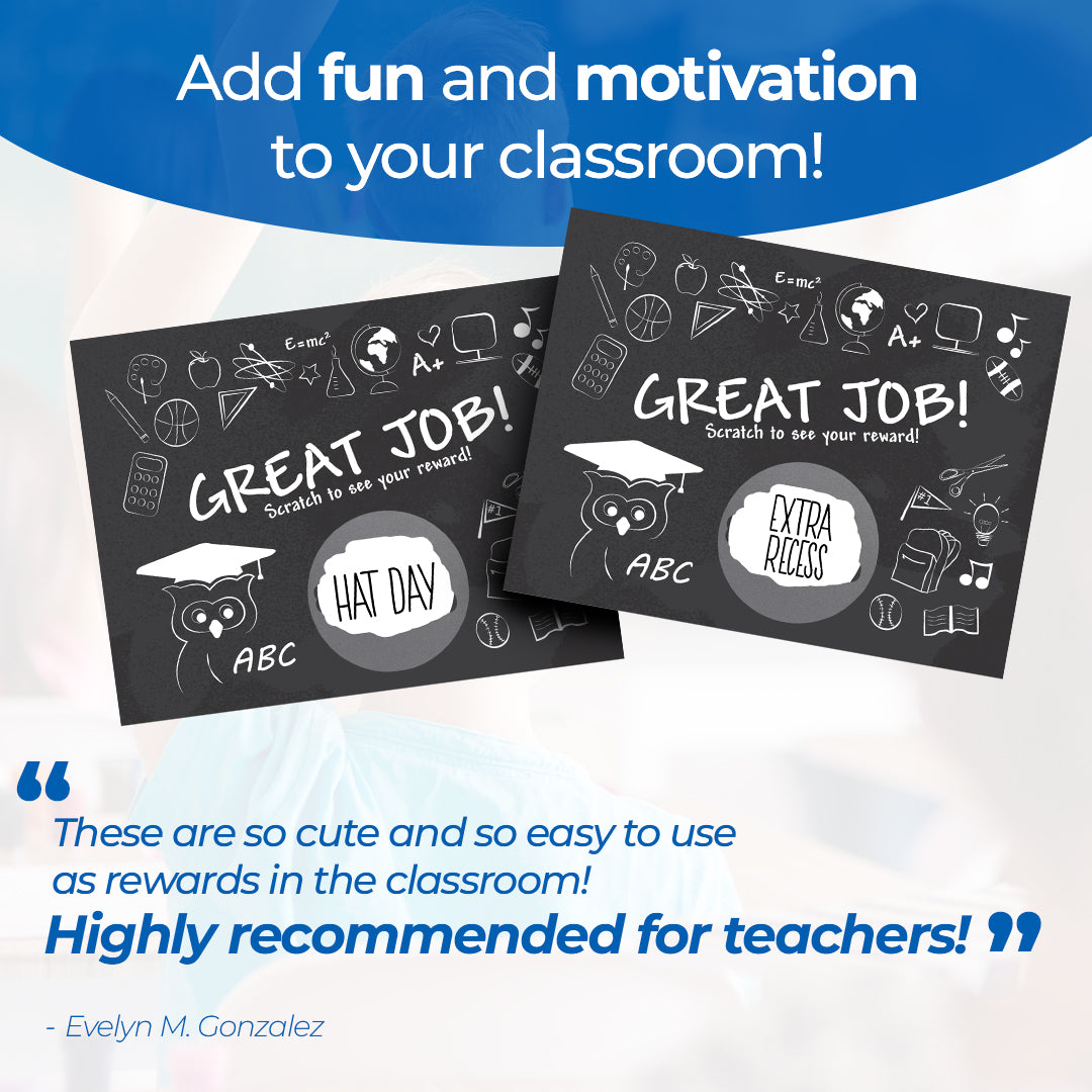 Teacher Rewards Chalkboard DIY Scratch Off Cards – Classroom Rewards