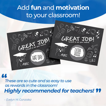 Teacher Rewards Chalkboard Scratch Off Cards DIY Make Your Own 50 Pk ...