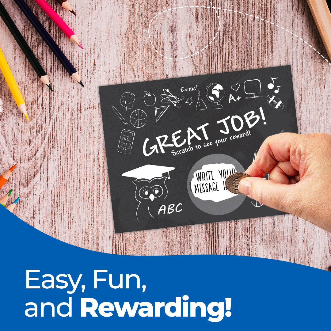 Teacher Rewards Chalkboard Scratch Off Cards DIY Make Your Own 50 Pk ...