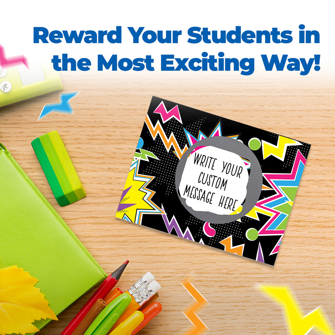 Teacher Rewards Zig Zag DIY Scratch Off Cards – Classroom Rewards – 50