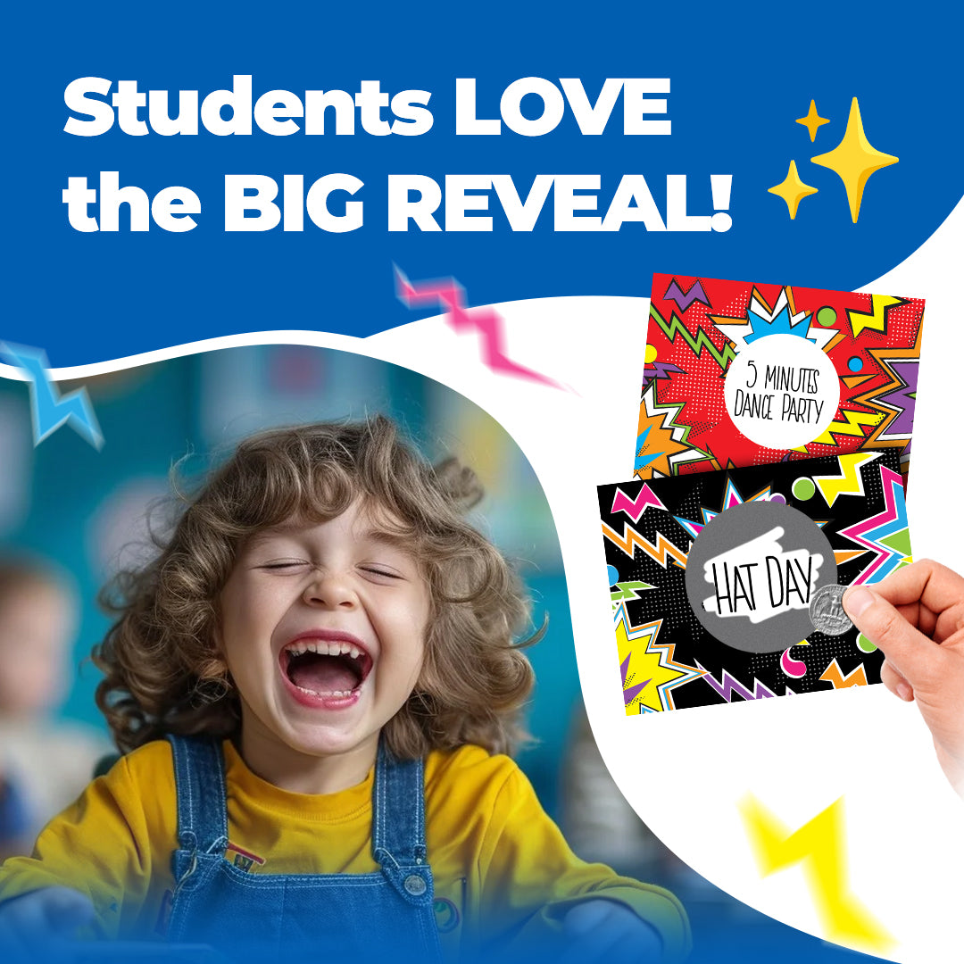 Teacher Rewards Zig Zag DIY Scratch Off Cards – Classroom Rewards – 50